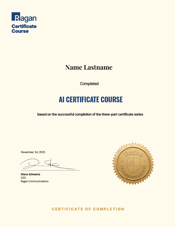 AI Certificate Course - Ragan Communications
